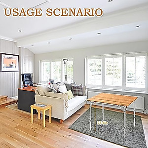 KingCamp Bamboo Folding Table Environmental Camping Table with Adjustable Height Aluminum Legs Heavy Duty 4-Folds Portable Camp Tables for Travel, Picnic, Party, Beach, 1-2 People