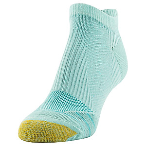 GOLDTOE Women's Cross Arch No Show Socks, 6-Pairs, Aqua Assorted, Medium