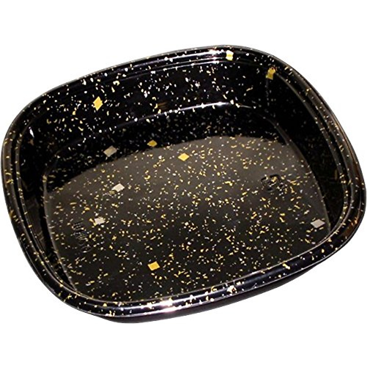 Chū Chemical Disposable Sushi Tubs, HS Square Tubs, 20, Black Gold Foil, BK, Body of 10 Pieces, Size: Approx. 9.3 x 9.3 x 1.5 inches (23.6 x 23.6 x 3.8 cm)