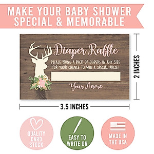 25 Baby Shower Diaper Raffle Tickets For Baby Shower Girl - Deer Baby Shower Games For Girls, Diaper Raffle Cards, Baby Raffle Tickets, Baby Shower Invitation Inserts, Baby Shower Ideas