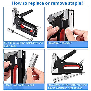 CAMWAY Staple Gun Heavy Duty,Upholstery Stapler with 4000Staples and Remover, 3 in 1 Manual Staple Gun with Portable Case,Alloy Steel Upholstery Stapler Gun for Wood,Upholstery,Fabric,DIY,Furniture