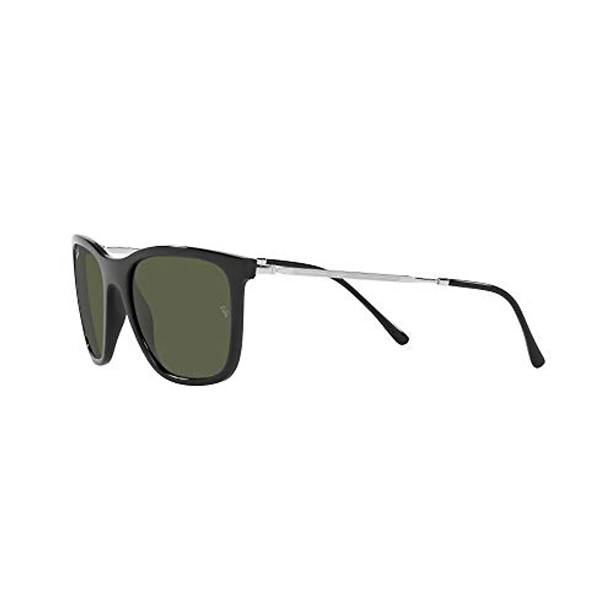Ray-Ban Rb4344 Square Sunglasses, Black/Green, 56 mm