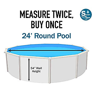 Smartline Crystal Tile 24-Foot Round Liner | UniBead Style | 54-Inch Wall Height | 25 Gauge Virgin Vinyl Material | Strong and Durable Liners | Designed for Steel Sided Above-Ground Swimming Pools