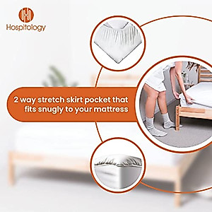 HOSPITOLOGY PRODUCTS Hypoallergenic Mattress Cover- Overstuffed - Deep Pocket - Goose Down Alternative Pillow Top Mattress Topper Twin - 39" W x 75" L