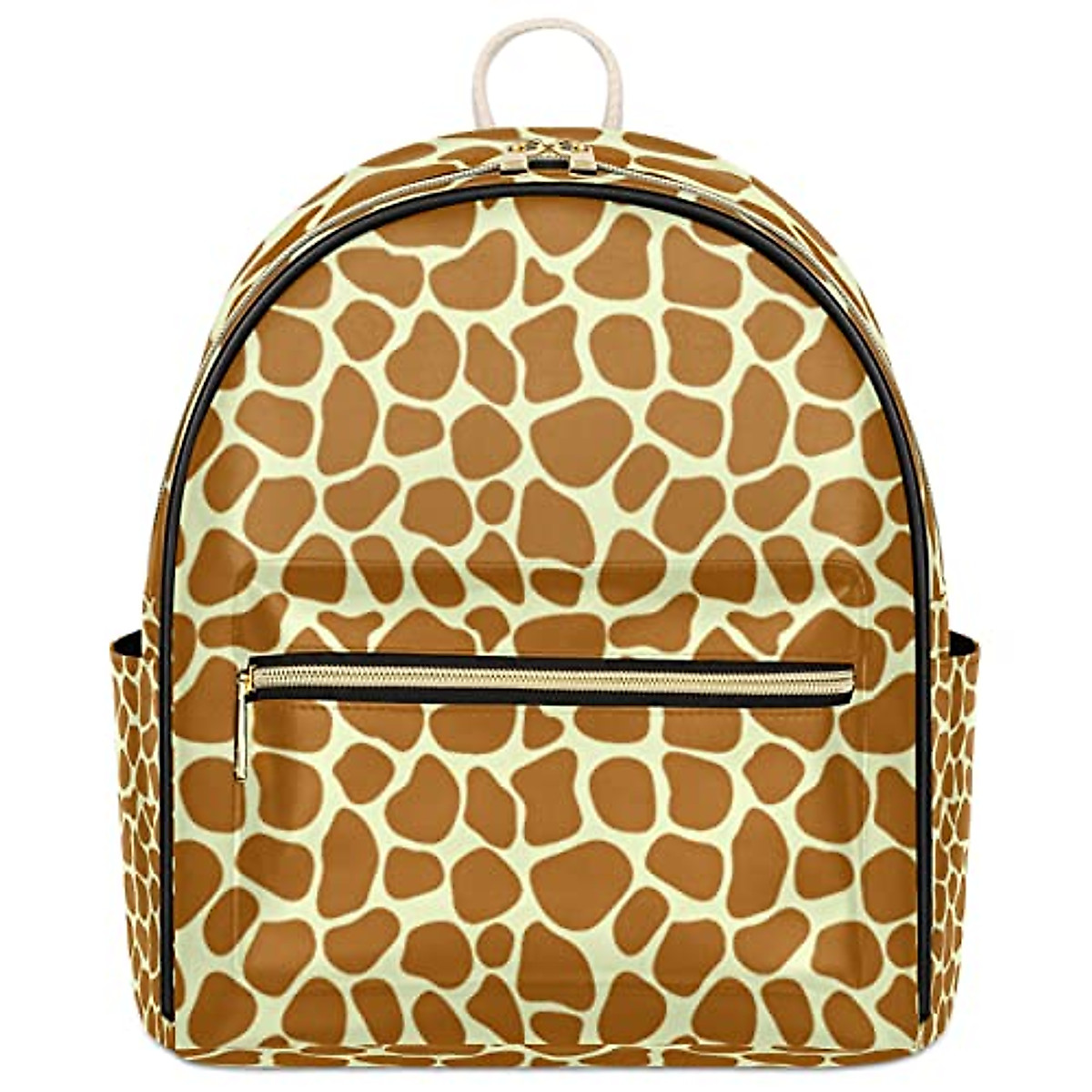Animal Print Giraffe Skin Mini Backpack Purse for Women, Giraffe Skin Small Backpack Leather Casual Daypacks Ladies Shoulder Bags
