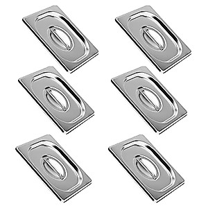 BIEAMA 6-Pack Hotel Pans with Lid, 1/6 Size 4" Deep, NSF, Catering Food Pan, Commercial Stainless Steel Pan with Cover