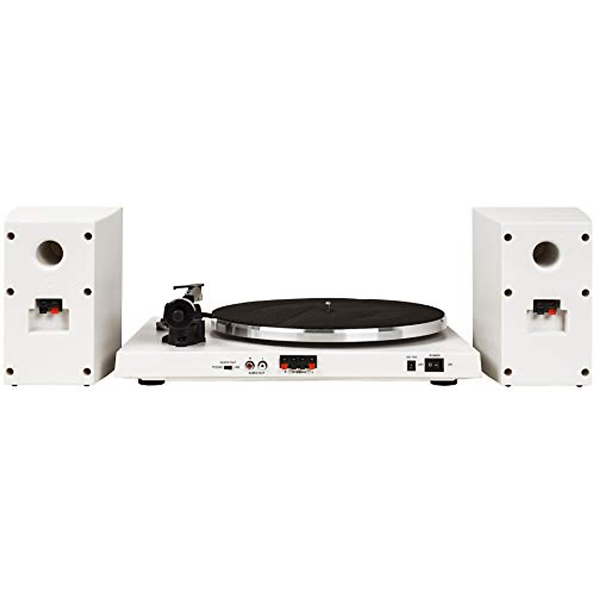 Crosley T150A-WH Modern 2-Speed Bluetooth Turntable System with Variable Weighted Tone Arm and Stereo Speakers, White