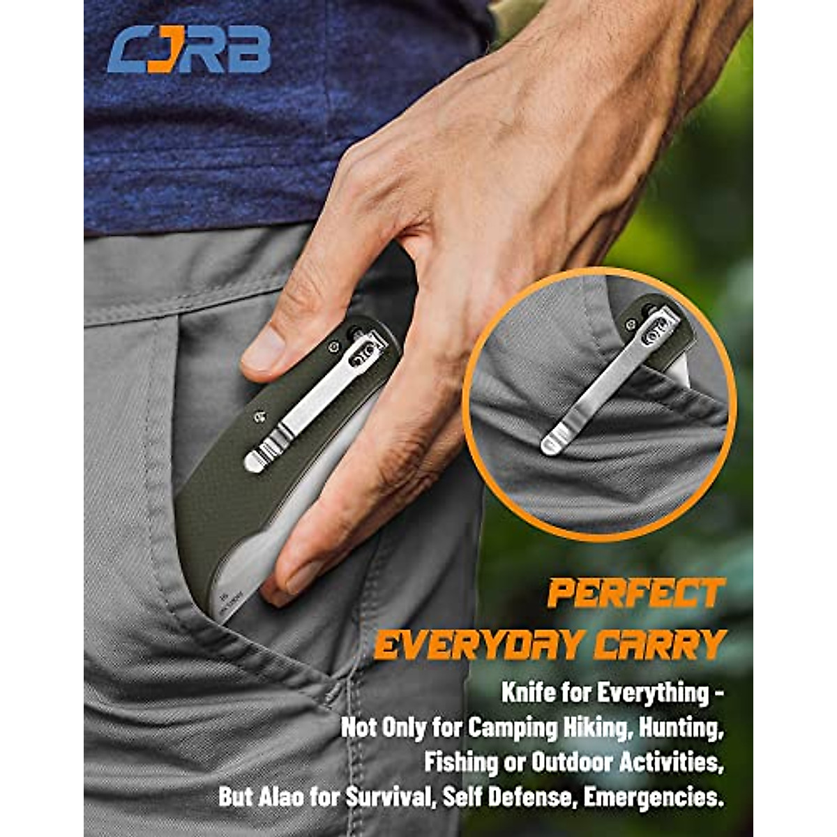 CJRB Crag Green Bundled with Crag Black Great EDC Knife Companion