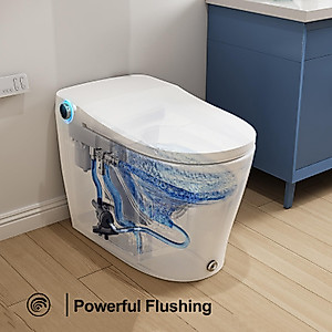 HOROW Luxury Smart Toilet, Upgraded and Modern with Bidet Built-in, Tankless Toilet with Automatic Powerful Flush, Auto Open/close Lid, Heated Bidet Seat, Instant Warm Water