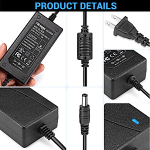 Facmogu DC 12V 3A Power Adapter, 100-240V AC to DC 12V 3A 36W Power Suppy with Barrel Connector 5.5x2.5mm & 5.5x2.1mm, 12 Volt 3 Amp Desktop Adpater 12V 3A Switching Transformer AC/DC Power Converter