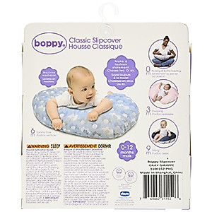 Boppy Original Nursing Pillow Cover, Gray Giraffe, Cotton Blend Fabric with Allover Fashion, Fits All Boppy Nursing Pillows and Positioners