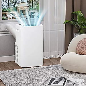 HOMCOM 12000 BTU Portable Air Conditioner with Cooling, Dehumidifier, Ventilating Function, Remote Control, & LED Display, White