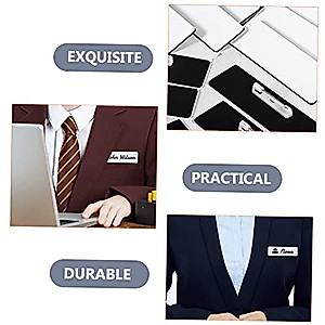 STOBOK 96 Pcs Office Gifts Gifts Office Magnets nametags Labels Name tag pin Custom Name Badge Stocking Name Tags Wood self Made Reel Crafting Supplies LED Name Card Metal