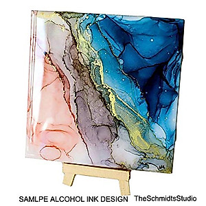12 Pack of Glossy White Glazed Ceramic Tiles for Alcohol Ink Painting, Decorating, Arts & Crafts, 4.25 x 4.25 Inch Square, Ready-to-Paint Ceramics