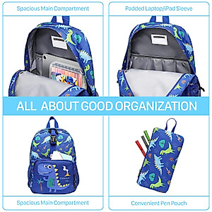 Bagseri Kids Clear Backpack Boys - 15 Inch Kids Backpacks for School Safe and Lightweight Spinal Protection Bookbag for Boys Clear Bookbag for Kids Aged 3 to 7, Black Dinosaur