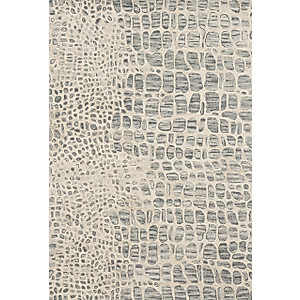 Loloi Masai Rug, Silver Grey & Ivory 5'-0" x 7'-6" Area Rug – Animal Print Accent Rugs for Living Room, Bedroom, Entryway & Hallway, No Shed High Traffic Area Home Decor Rug