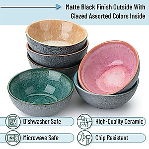 Brew To A Tea BTaT- Ceramic Dipping Bowls, 3.5 Oz, Set of 6, Colorful Small Bowls, Soy Sauce Dish, Dip Bowls, Sauce Bowls, Mini Bowls, Condiment Bowls, Small Bowls for Dipping
