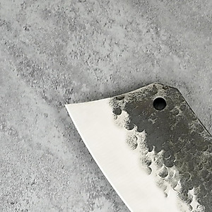 DENGJIA Chef Knife 7.2 Inch Chinese Chef's Knife and Meat Cleaver with Rosewood Handle Kitchen Knife