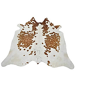 New Large 100% Brown & White Cowhide Leather Rugs Cow Hide Skin Carpet Area 26-30 SQ.FT (Brown & White)