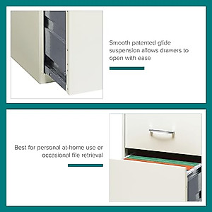 Hirsh Industries Space Solutions Metal 3 Drawer File Cabinet with Pencil Drawer Pearl White