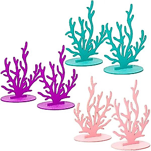 6 pcs Mermaid Birthday Party DIY Felt Decorations - Ocean Party Felt Decor - Little Mermaid Party Decorations - Under the Sea Party Decorations - Coral Ornaments - Graduation Party Supplies Table