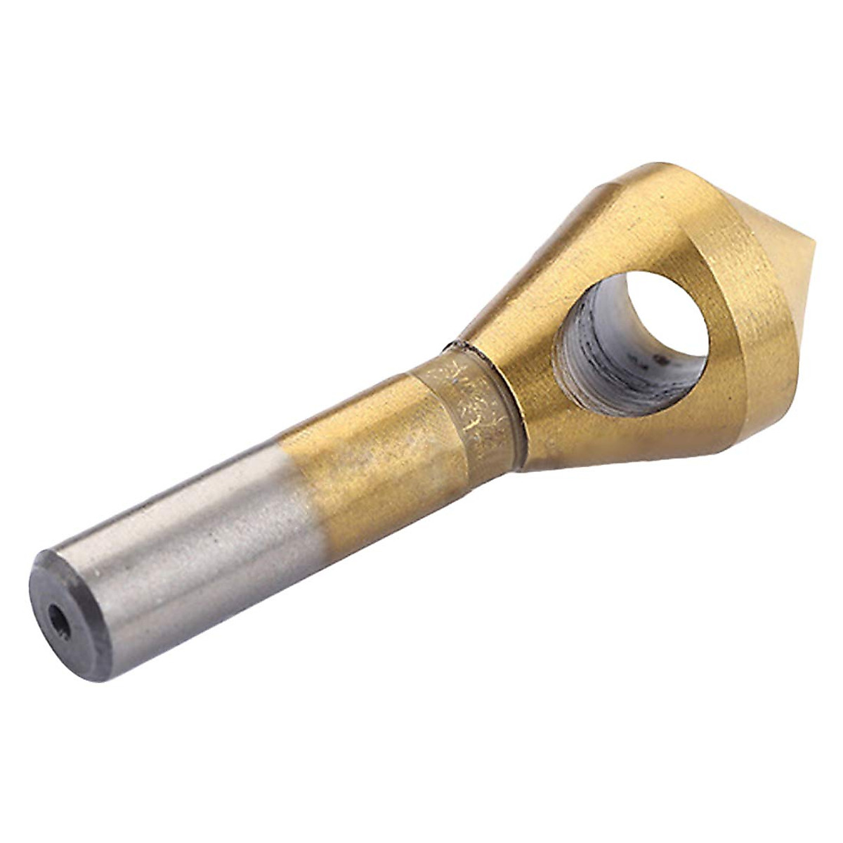 4 Pieces Chamfer Countersink Deburring Drill Bits Set Titanium Coated 6/8/10/12mm Round Shank Single End Countersinks Hole for Metal and Plastic