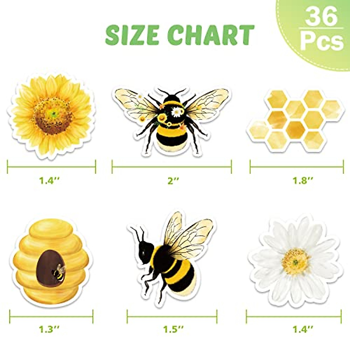 Bee Party Cupcake Topper - 36 PCS Bumble Bee Party Decorations for Kids Girls Birthday Baby Shower Honey Bee Themed Party Supplies Cake Decor