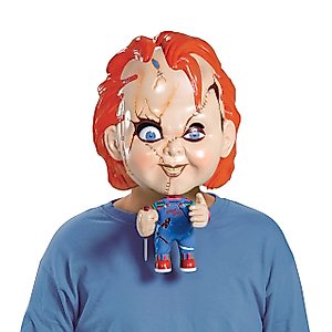 Disguise Chucky Mask, Official Childs Play Mega Mask Chucky Costume Accessory, Child Size Costume Mask with Moving Parts