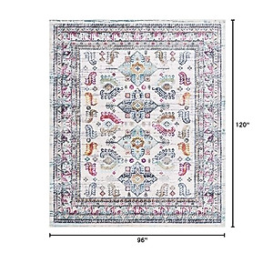 Rugs.com Budapest Collection Area Rug – 8' x 10' Multi Low-Pile Rug Perfect for Living Rooms, Large Dining Rooms, Open Floorplans