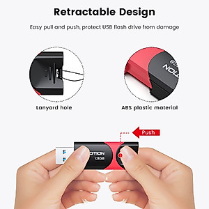 KOOTION 128 GB USB 3.0 Flash Drive Thumb Drive Retractable 128G Zip Drive Ultra High Speed USB Stick Jump Drive Rugged Memory Stick with LED Indicator for Data Storage and Transfer