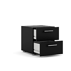 Tvilum 2 Drawer Bedroom Nightstand Nighstand, 15.75 in x 15.85 in x 16.65 in, Black