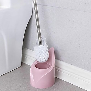 Household Toilet Bowl Brush Floor Stand Double Sided Brush Head Toilet Brush Stainless Steel Long Handle Toilet Cleaner Brush