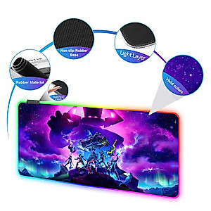 RGB Large Gaming Mouse Pad Galactus Skin,12 Lighting Modes & Non-Slip Rubber Base Mousepad-Long Glowing Laptop Desk Pad,Computer Keyboard and Mice Combo Pads Mouse Mat-31.5X15.7
