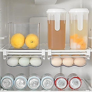 Cool Cook Refrigerator Organizer Bins with Handle, Pull-Out Fridge Drawer Organizer, Freely Pullable Refrigerator Storage Box with.Fridge Egg Drawers