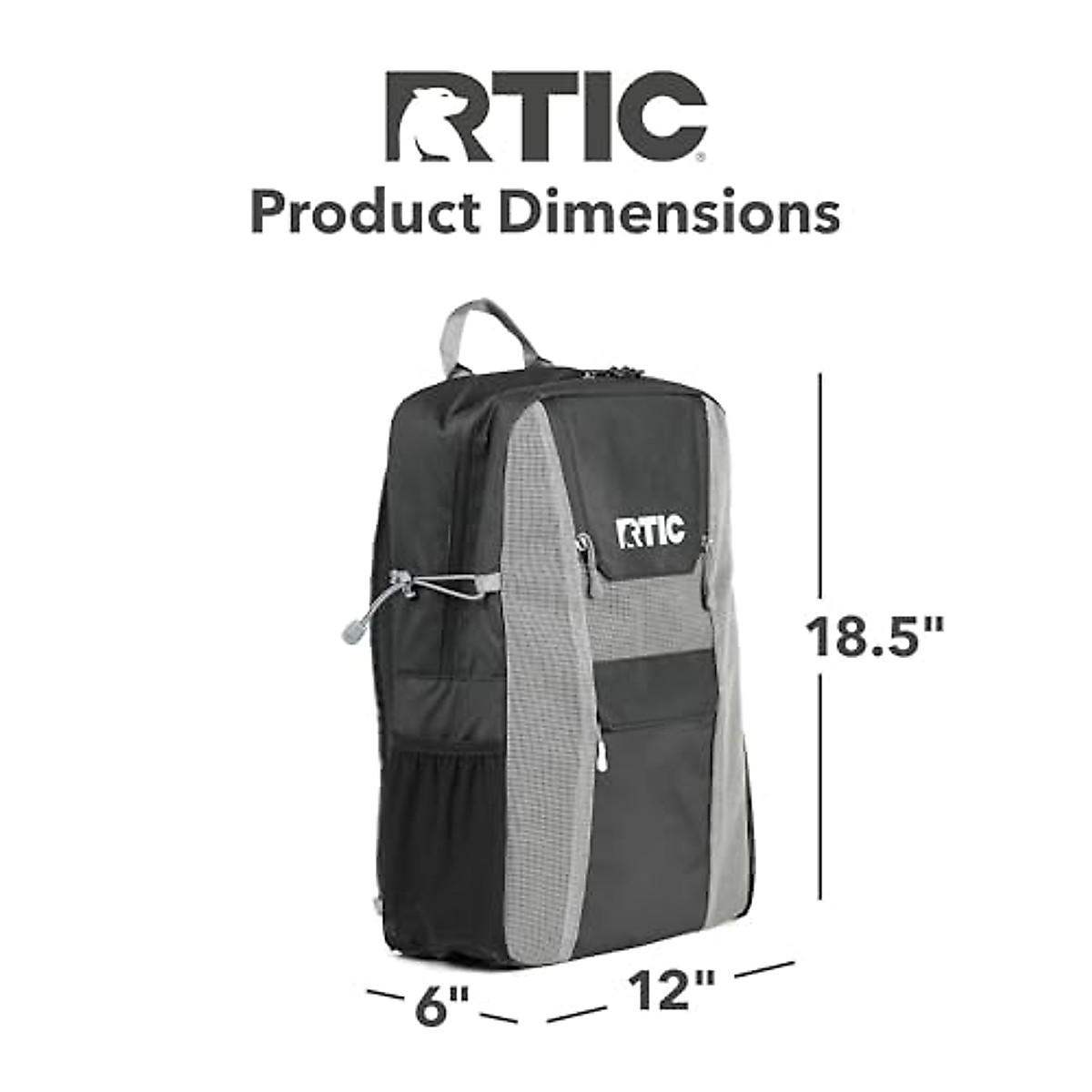 RTIC Chillout 24 Can Backpack Cooler Insulated Portable Soft Cooler Bag for Lunch, Beach, Drink, Beverage, Travel, Camping, Picnic, Car, Hiking, Black/Graphite