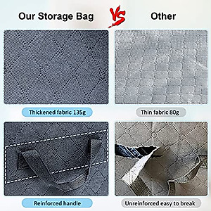 Storage Bags Storage Bins Large Thick for Comforters Blankets Clothes 6 pack 90L Closet Organizers with Durable Handles Clear Window Foldable Storage Bins (6)