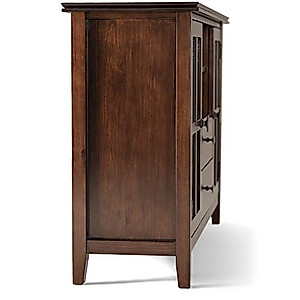 SIMPLIHOME Artisan SOLID WOOD Universal TV Media Stand, 53 inch Wide, Contemporary, Living Room Entertainment Center, Storage Shelves and Cabinets, for Flat Screen TVs up to 60 inches in Russet Brown