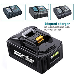 Simple Plus+ Replace for Makita 18V 8.4Ah LXT Lithium-ion Battery Real Capaticy MOLICELL INR-P42A Cell, Extra Long Runtime Compatible with Makita 18V LXT Power Tools and Chargers