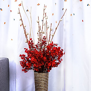 Blue Flowers 6 Bundle Babys Breath Artificial Flowers for Decoration Babies Breath Bouquets Fake Flowers Silk Flowers Gypsophila for Christmas Centerpiece Arrangement Home Wedding Party Garden Decor