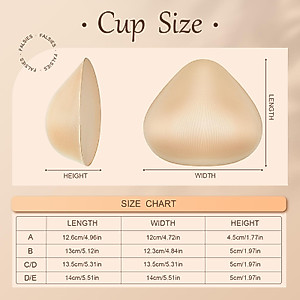 Hercicy 1 Pair Cotton Breast Forms Light Sponge Boobs Mastectomy Breast Cancer Support Bra for Women