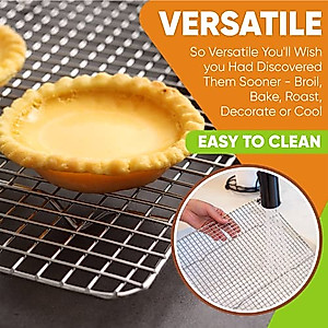 Spring Chef Cooling Rack & Baking Rack - 100% Stainless Steel Cookie Cooling Rack, Wire Baking Rack, Oven Safe 8.5 x 12 Inches Fits Small Quarter Sheet Pan - for Cooking, Baking, Grilling, Smoking