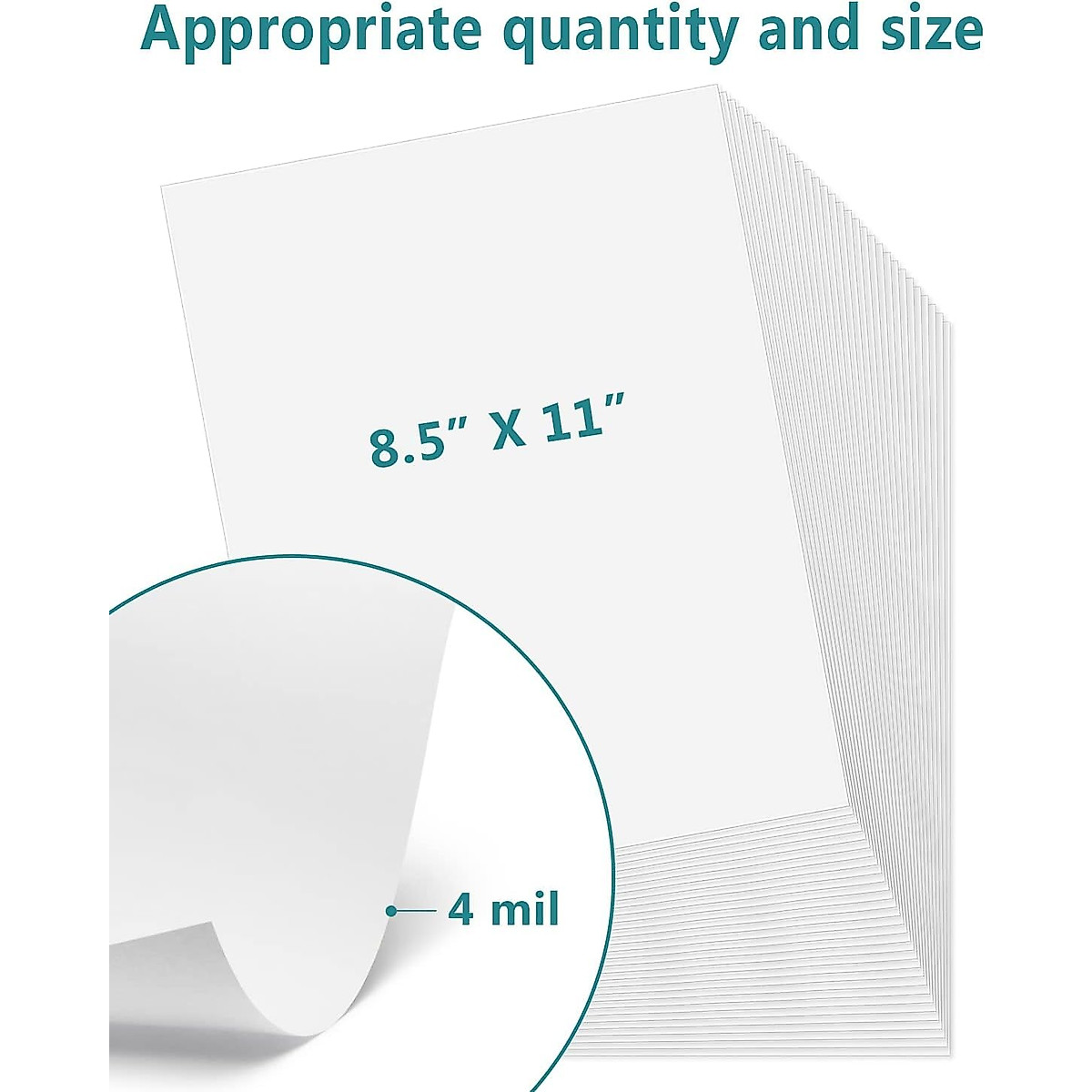 Premium Printable Vinyl Sticker Paper for Inkjet Printer,80 Sheets Matte White Waterproof Decal Paper, 8.5x11 inches ,Dries Quickly and Holds Ink Beautifully