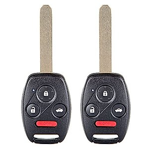 SCITOO 2pcs Uncut Car Key Fob Keyless Entry Remote Replacement for 2006-2013 for Civic FCC 35111-SVA-305 35111-SVA-306 35118-TR0-A00 4 Buttons