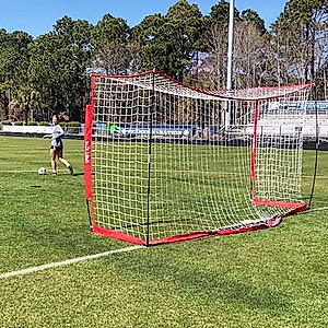 Full Size Soccer Goals for Backyard (14x7) with Carry Bag, Quick Set Up and Take Down - Strong 7 Ply Net, Built to Handle Powerful Shots - Develop Advanced Soccer Techniques and Finishing Moves