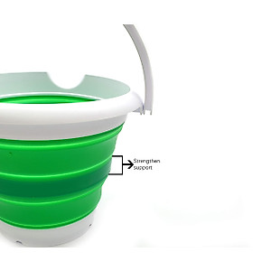 SAMMART 3 pcs. 5L / 1.32 gallons Collapsible Plastic Bucket (5L Round Set of 3, Bright Green+Bright Blue+Pink)