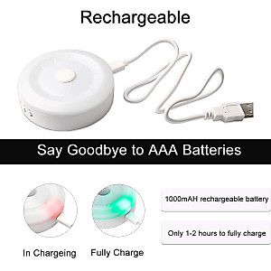 wobsion Puck Lights with Remote, Color Changing Under Cabinet Led Lighting, Closet Light, USB Rechargeable Puck Lights for Counter,Closet,Display Case,Perfect for Home Dec,2 Pack