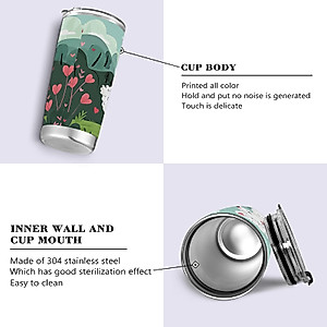 Wassud Cartoon Alpaca 20 oz Tumbler with Lid and Straw Stainless Steel Double Wall Vacuum Tumblers Insulated Travel Coffee Mug for Cold and Hot Drinks