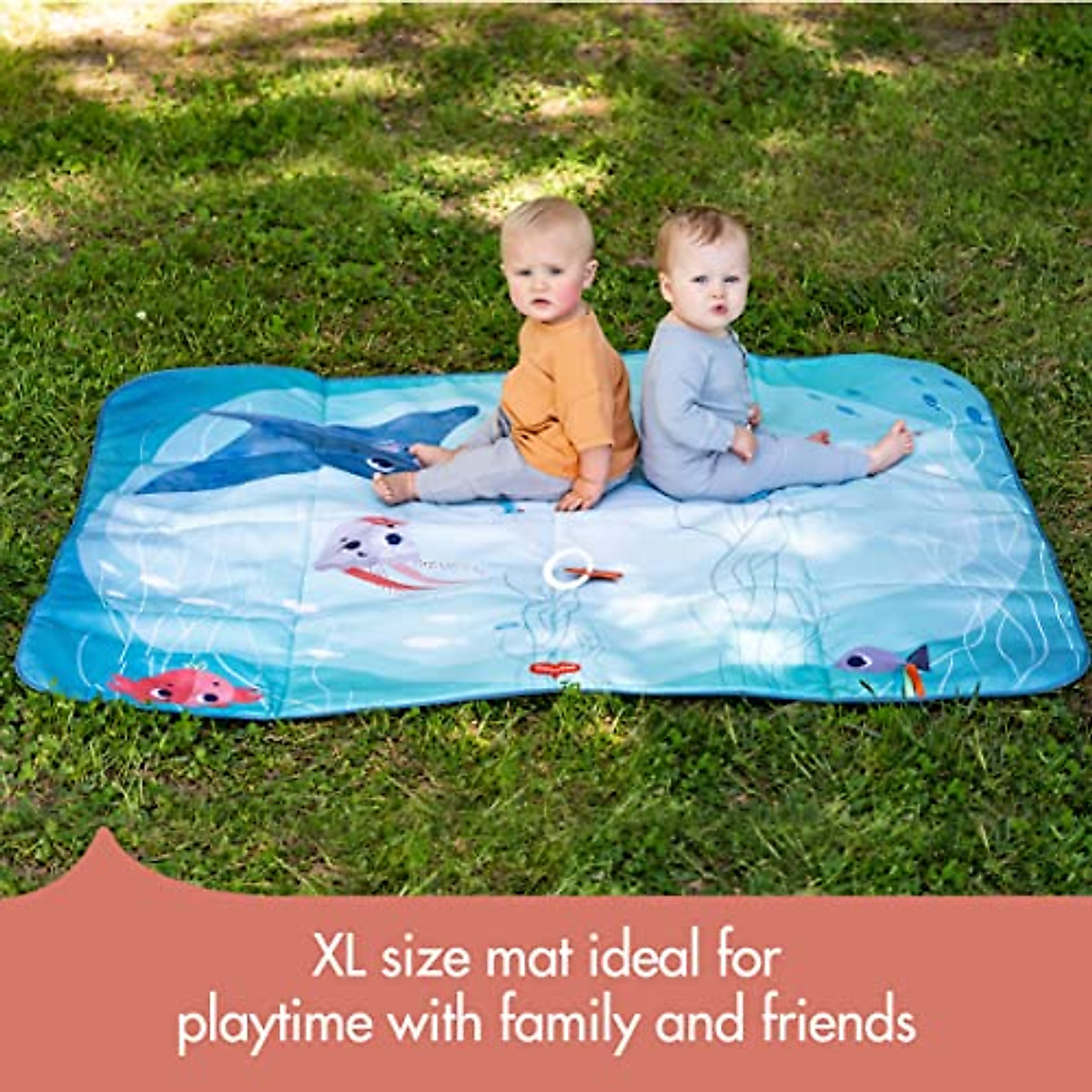 Tiny Love Outdoor Picnic Mat, XL Space Offers Plenty of Room for Play and bonding, Treasure The Ocean