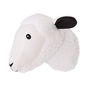 NoJo Little Love Plush Fleece White Sheep Head Wall Décor