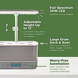 AeroGarden Harvest Elite with Gourmet Herb Seed Pod Kit - Hydroponic Indoor Garden, Stainless Steel